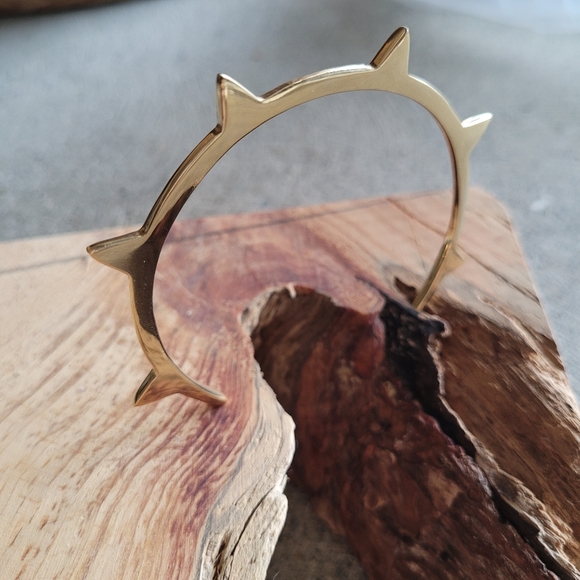 Bisjoux | Jewelry | Silver Or Brass Spike Bangle Bracelet Cuff | Poshmark